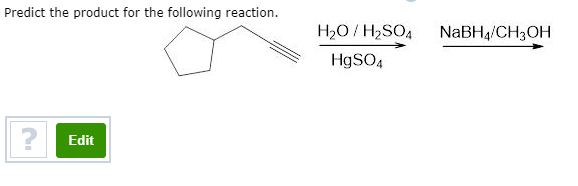 Solved Predict the product for the following reaction. H20/ | Chegg.com