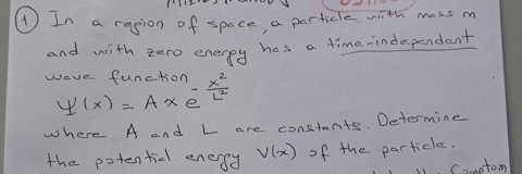 Solved (1) ﻿In a region of space, a particle with mass mand | Chegg.com