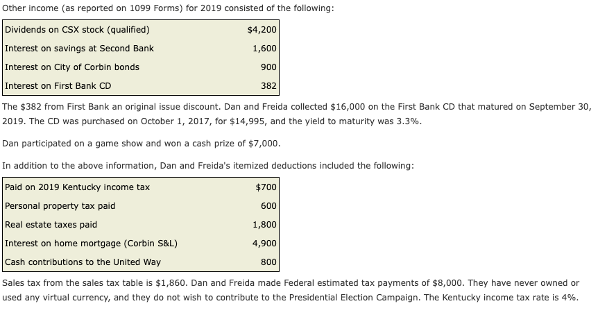 Solved Note: This problem is for the 2019 tax year. Daniel | Chegg.com