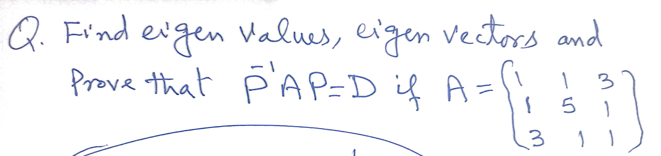 Solved Q. Find eigen values, eigen vectors and =A D Prove | Chegg.com