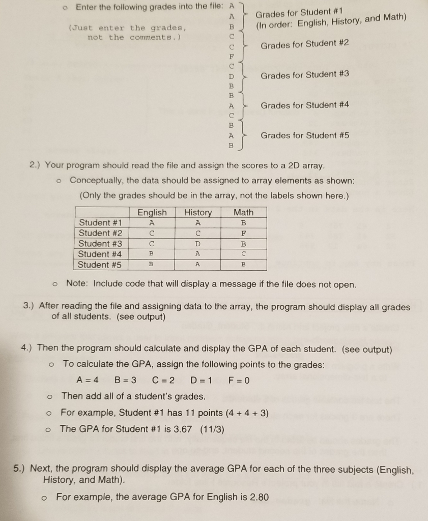 Solved Create a new project and name it: Student_Grades | Chegg.com
