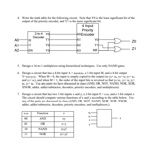 Solved 4. Write the truth table for the following circuit. | Chegg.com