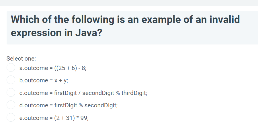 Solved Which of the following is an example of an invalid | Chegg.com