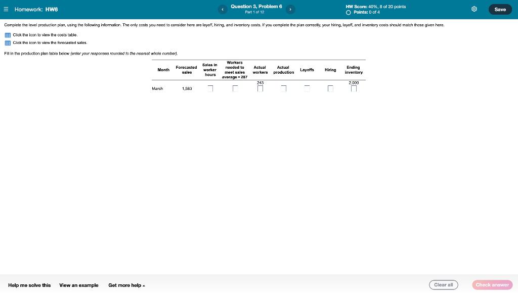 Solved Homework: HW6 Question 3, Problem 6 Part 1 of 12 > HW | Chegg.com