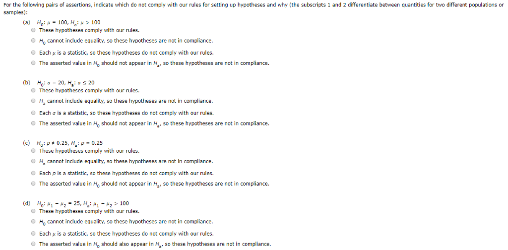 Solved For each of the following assertions, state whether | Chegg.com