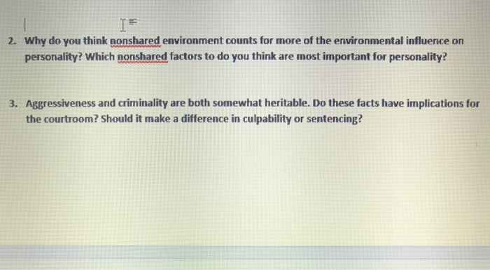 Solved Why do you think nonshared environment counts for | Chegg.com