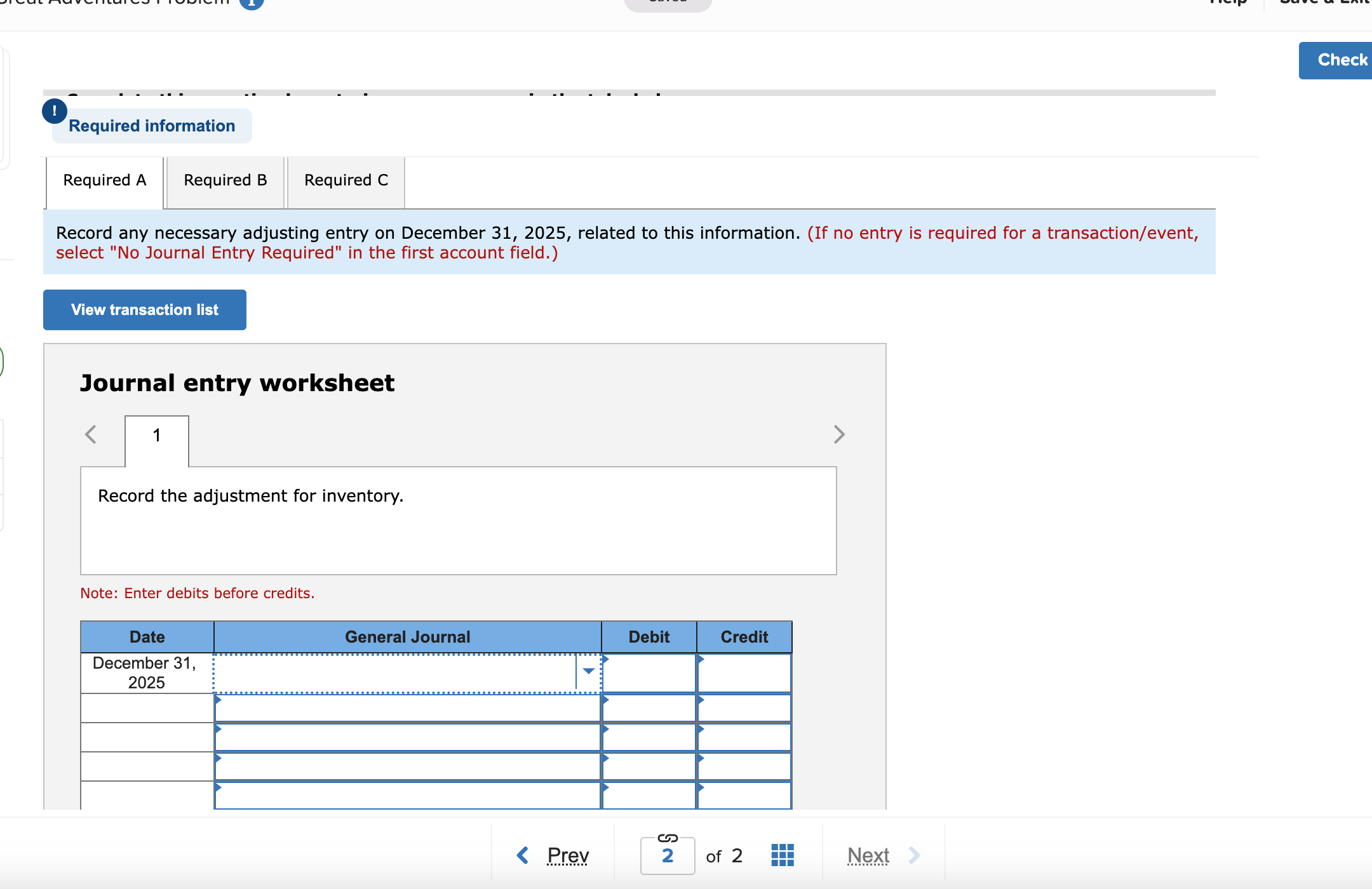 Record any necessary adjusting entry on December | Chegg.com