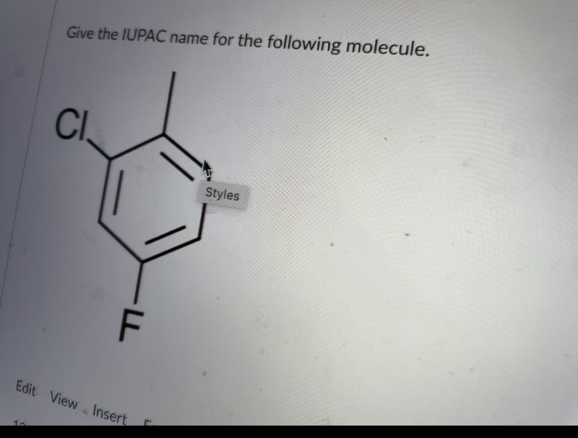 Solved Give the IUPAC name for the following molecule. | Chegg.com