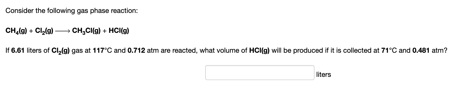 Solved Consider the following gas phase reaction: CH4(9) + | Chegg.com