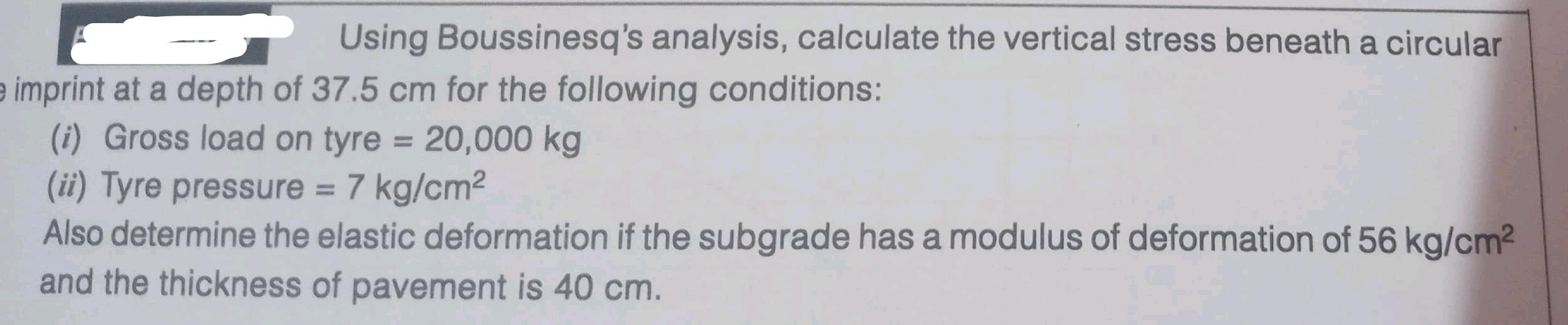 Solved Using Boussinesq's analysis, calculate the vertical | Chegg.com