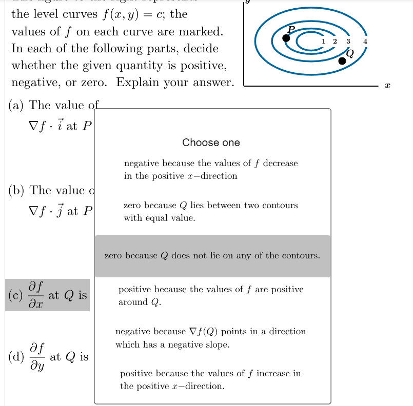 Solved The figure to the right represents the level curves | Chegg.com