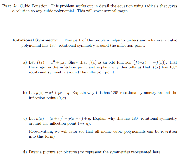 Solved Part A: Cubic Equation. This problem works out in | Chegg.com