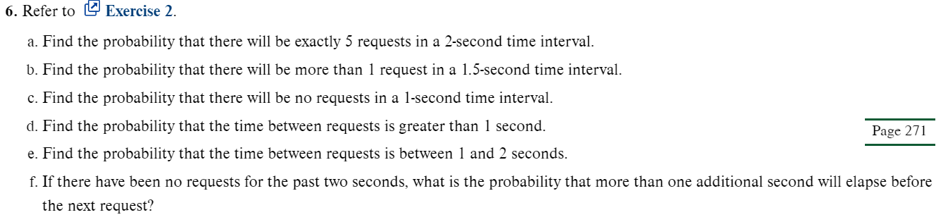 Solved 2. The time between requests to a web server is | Chegg.com
