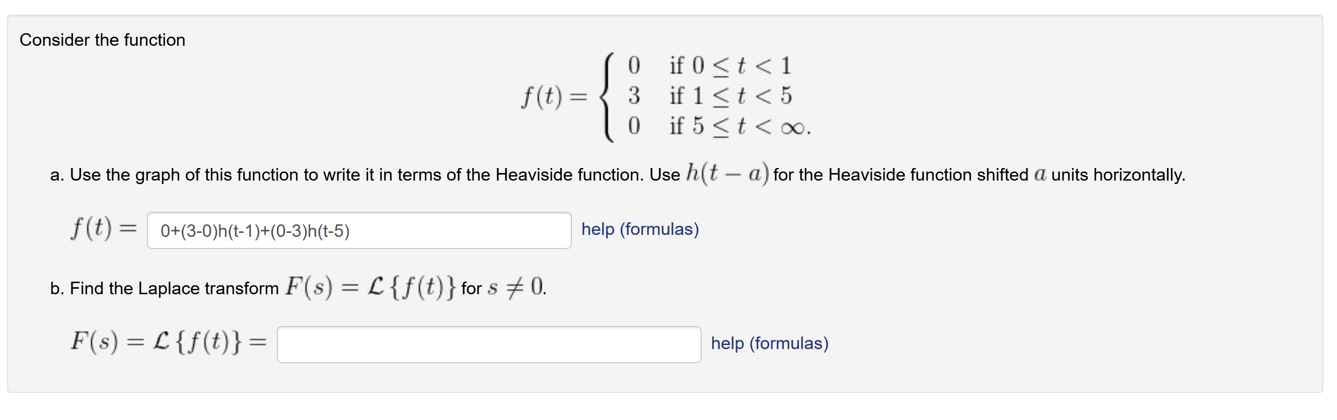 Solved Consider the function f(t)=⎩⎨⎧030 if 0≤t