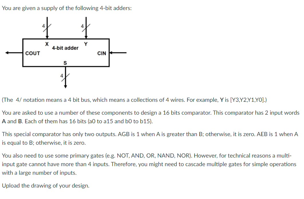 Solved You are given a supply of the following 4-bit adders: | Chegg.com