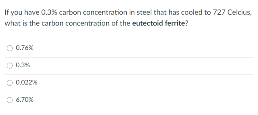 Solved A hypoeutectoid microstructure in steel means there | Chegg.com