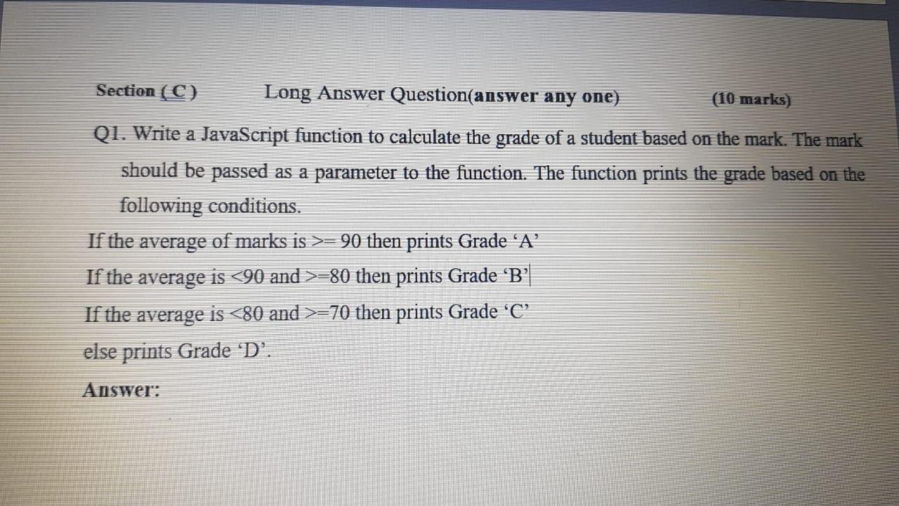 Solved Section (C) Long Answer Question(answer any one) (10 | Chegg.com