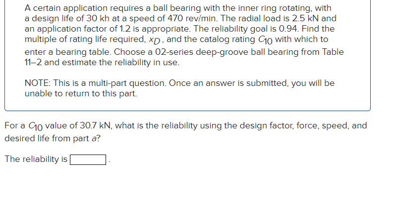 Solved A certain application requires a ball bearing with | Chegg.com