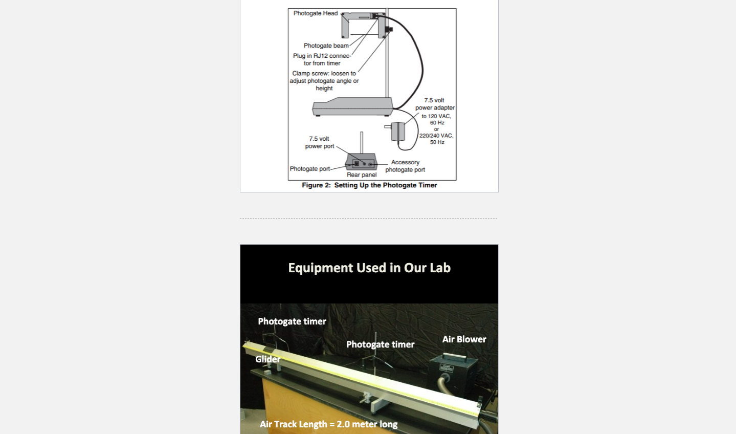 Lab #3 Uniform Accelerated motion on the Air Track • | Chegg.com