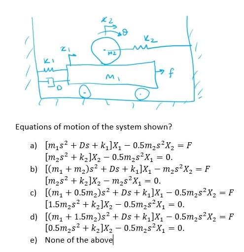Solved 9 Kz 21 w N M2 Д. f M Equations of motion of the | Chegg.com