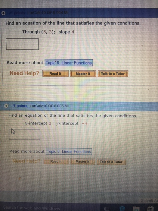 Solved Find An Equation Of The Line That Satisfies The Given
