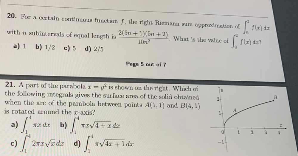 Solved 20 For A Certain Continuous Function F The Right Chegg