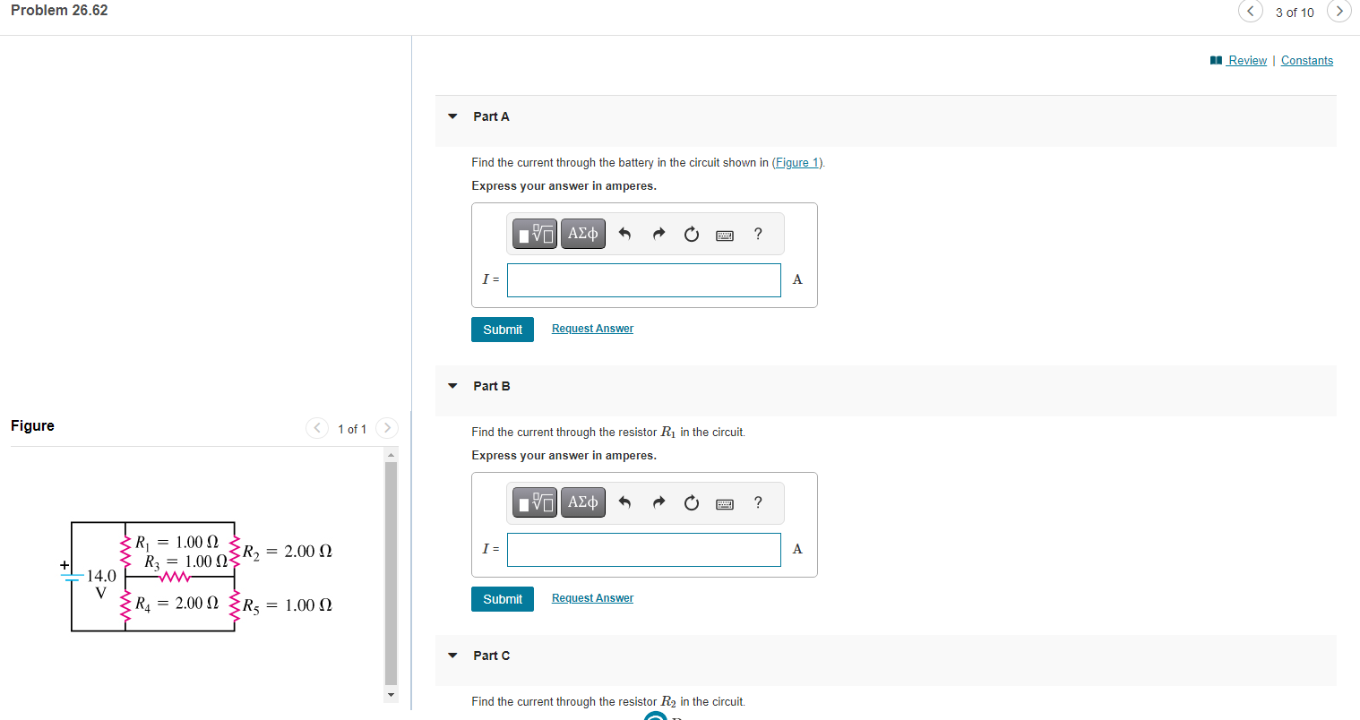 Solved Find the current through the battery in the circuit | Chegg.com