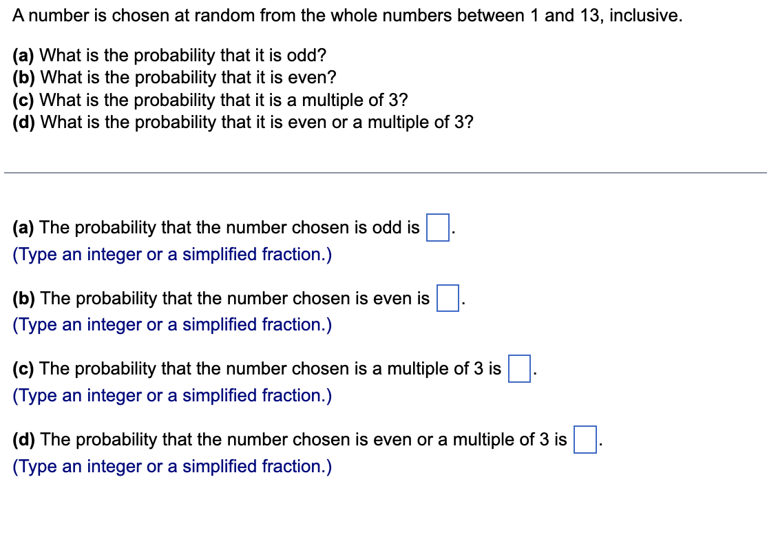 Solved A number is chosen at random from the whole numbers | Chegg.com
