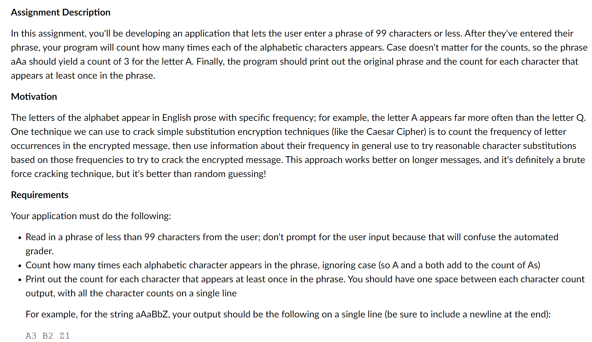Solved Assignment Description In this assignment, you'll be | Chegg.com