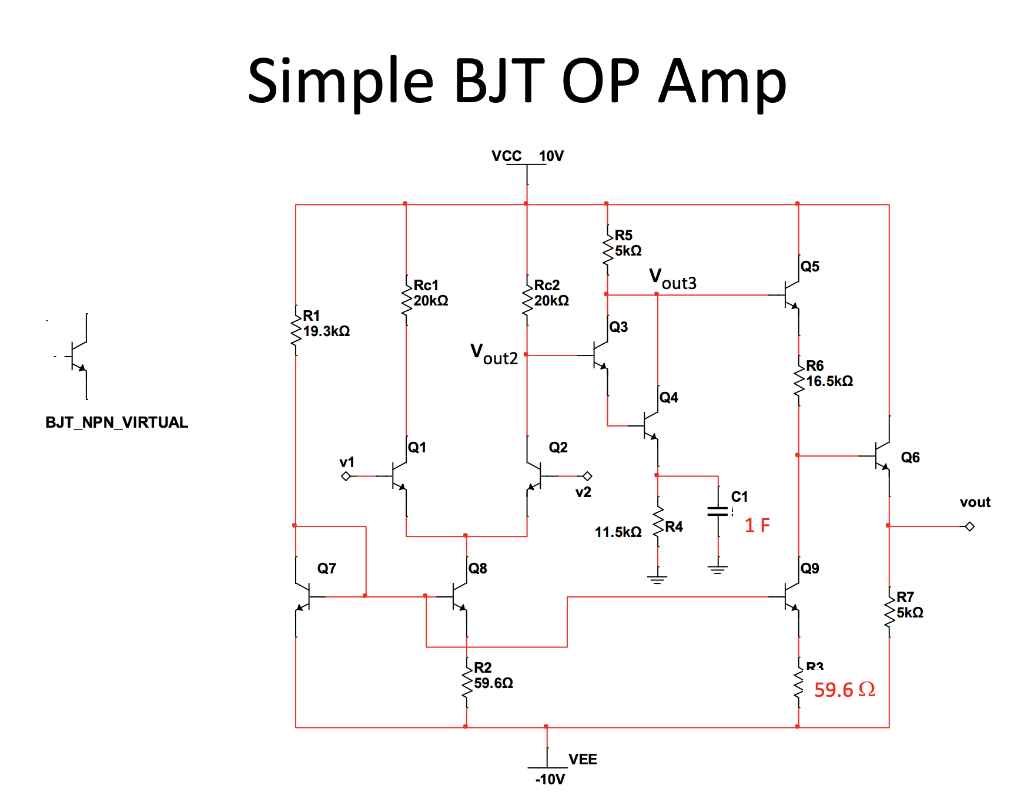Solved Simple BJT OP Amp 2. Small signal analysis 1. | Chegg.com