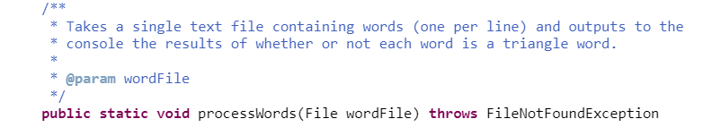 Solved /** * Takes a single text file containing words | Chegg.com