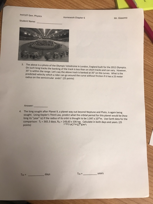 Solved PHY107 Gen. Physics Homework Chapter 6 Mr. Giasomo | Chegg.com