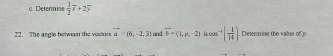Solved c. ﻿Determine 12vec(x)+2vec(y)The angle between the | Chegg.com