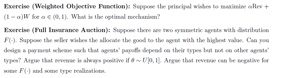 Exercise Weighted Objective Function Suppose The