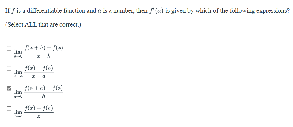 Solved If f is a differentiable function and a is a number, | Chegg.com