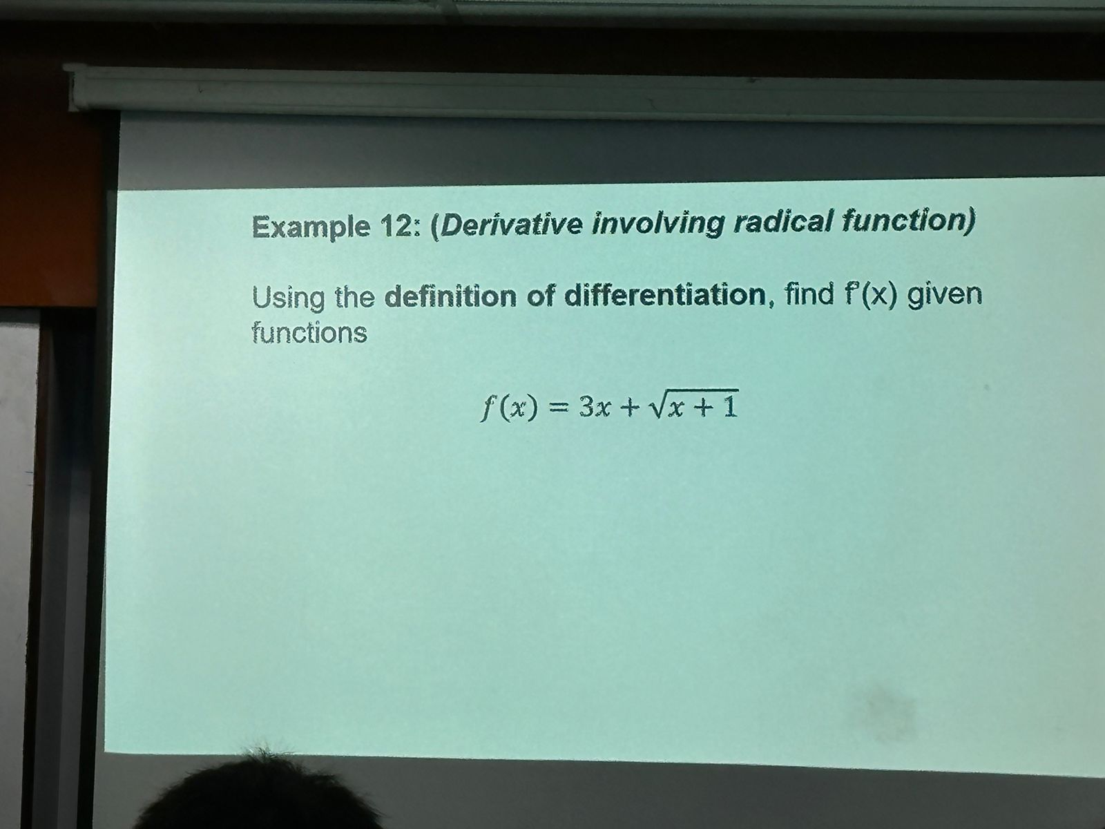 Solved Example 12: (Derivative involving radical | Chegg.com