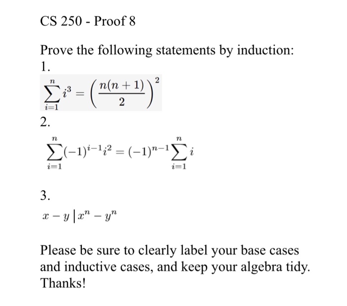 Solved Cs 250 Proof 8 Prove The Following Statements By 