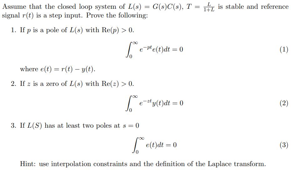 Solved Assume that the closed loop system of | Chegg.com
