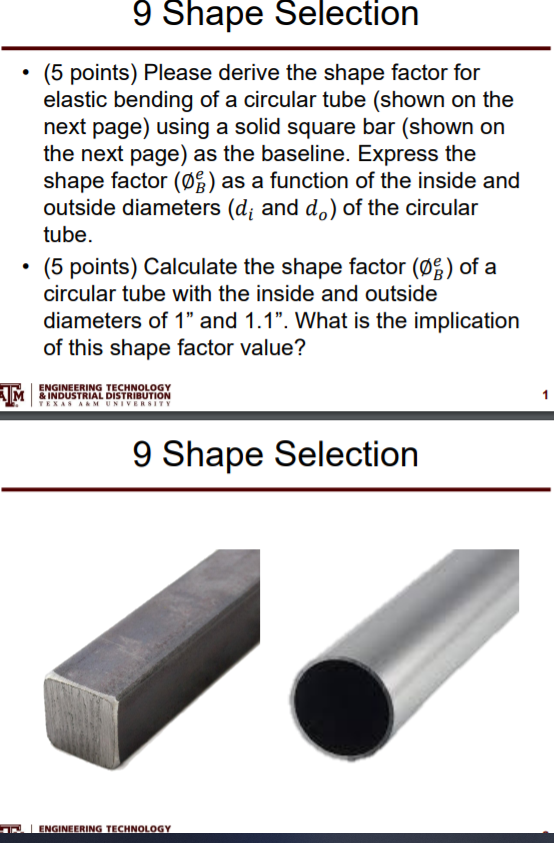 Solved 9 Shape Selection • (5 points) Please derive the | Chegg.com