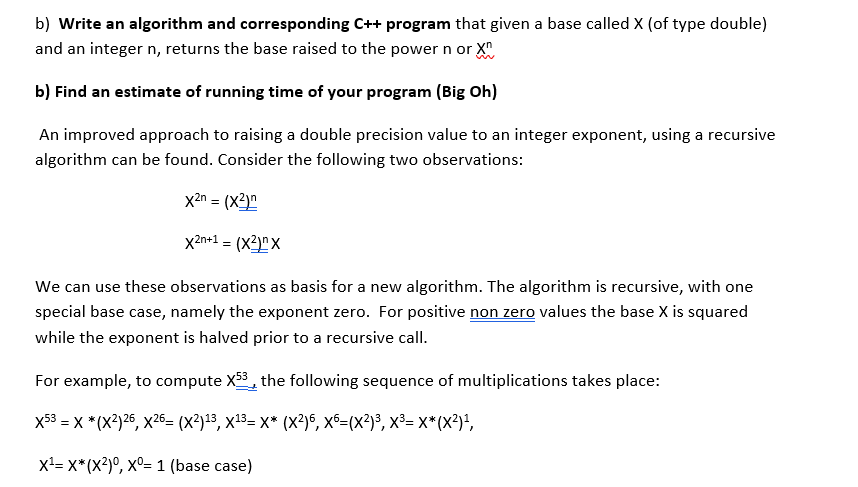 Solved B Write An Algorithm And Corresponding C Program 3049