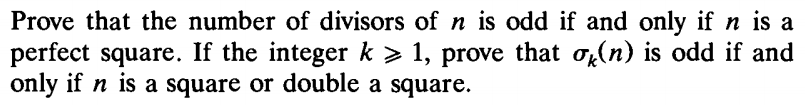 Solved Prove that the number of divisors of n is odd if and | Chegg.com