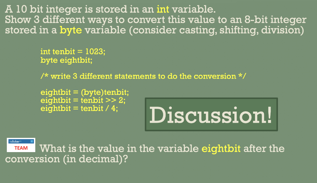 Solved A 10 bit integer is stored in an int variable. Show 3 | Chegg.com