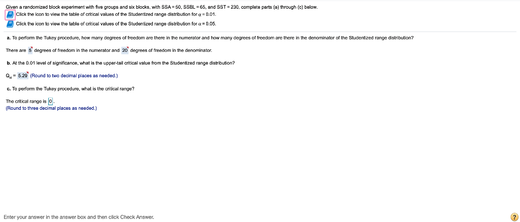 Solved Given a randomized block experiment with five groups | Chegg.com