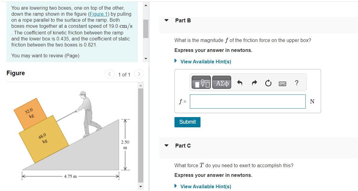 Solved You are lowering two boxes, one on top of the other, | Chegg.com