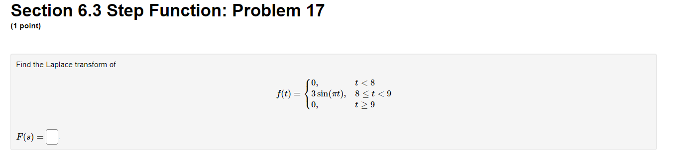Solved Section 6 3 Step Function Problem 17 1 Point Find