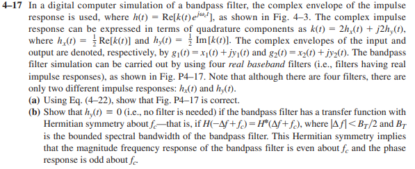 Solved 4-17 In a digital computer simulation of a bandpass | Chegg.com