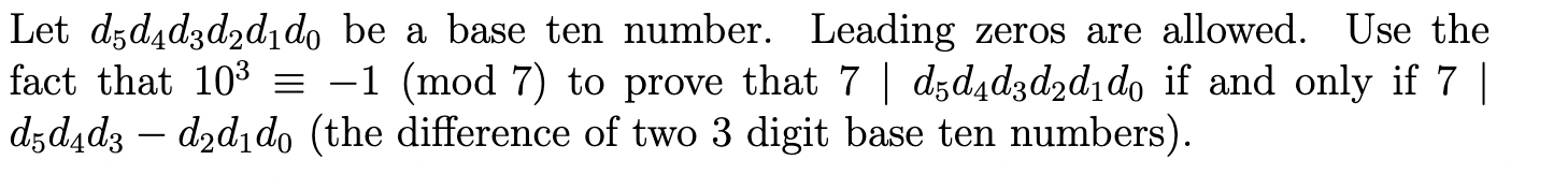 Solved Let d5d4d3d2d1d0 be a base ten number. Leading zeros | Chegg.com