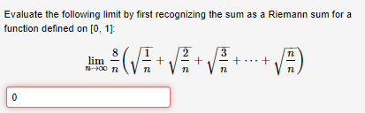 Solved Evaluate the following limit by first recognizing the | Chegg.com