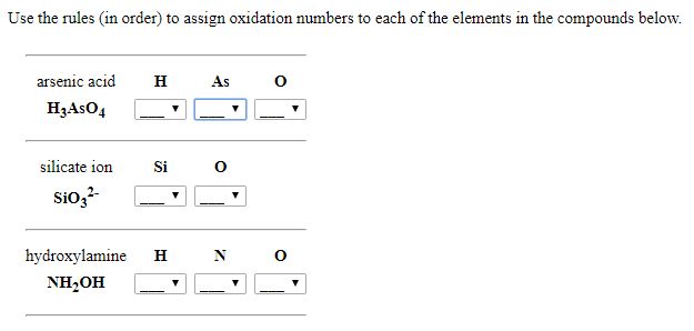 Solved Use the rules in order) to assign oxidation numbers | Chegg.com