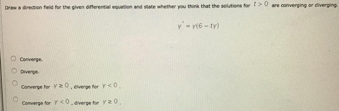 Solved Draw a direction feld for the given differential | Chegg.com